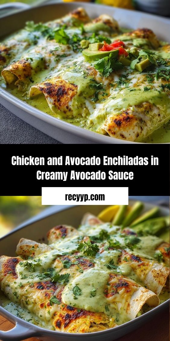 Chicken and Avocado Enchiladas in Creamy Avocado Sauce - recyyp